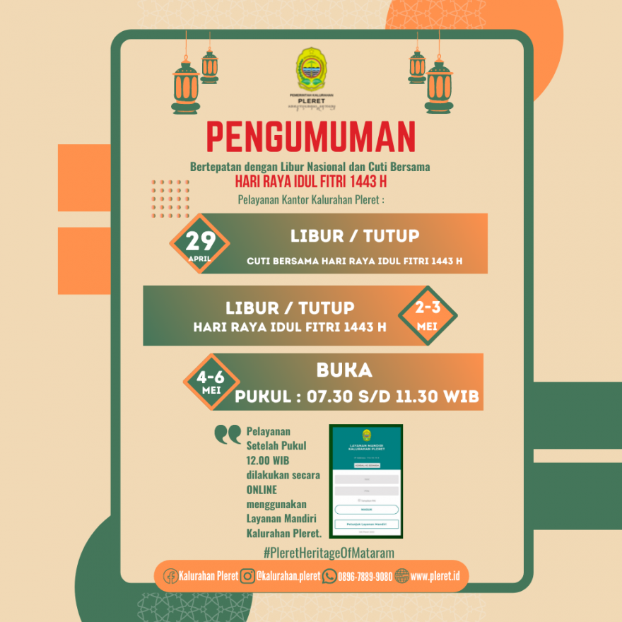 PENGUMUMAN LIBUR HARI RAYA DAN CUTI BERSAMA IDUL FITRI TAHUN 2022 ...